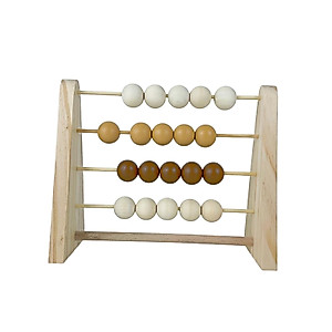 Menolana Montessori Wooden Abacus for Kids Math Multi Color Beads Math Learning for 3 4 5 Year Old, Yellow