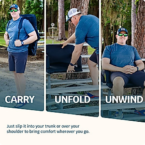 Alpcour Reclining Stadium Seat – Wide Bleacher Chair with Back Support and Cushion, Armrests, Side Pockets, and Bleachers Hook – Best Stadium Seats Chairs for Camping, Kayak, & Paddle Board Backs