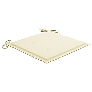 imasay Garden Chair Cushions 2 pcs Cream 15.7"x15.7"x1.2" Fabric