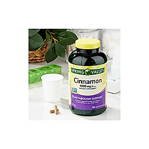 Spring Valley Cinnamon 1000 mg, 400 Count + STS Fridge Magnet.