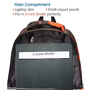 BLUEFAIRY Boys Backpacks Set for Kids Elementary School Bag with Lunch Box Teens Primary Middle School Book Bags Bookbag Schoolbag Sturdy Travel Lightweight Gifts Camo Orange