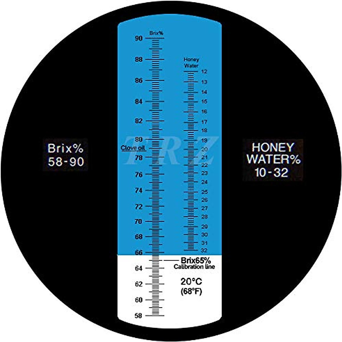 TRZ Refractometer Honey 10-32% Water Honey 58-90% Brix Sugar Baume for Beekeeping, Honey, Condensed Milk, Sugar Syrup, Fruit jam, Hamh Optics&Tools