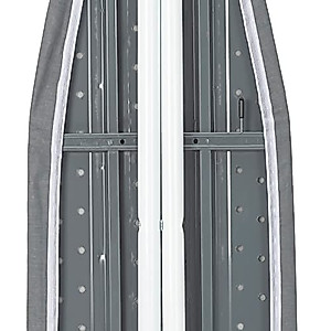 Ironing Board Full Size; Made in USA by Seymour Home Products (Solid Grey) Bundle Includes Cover + Pad | Iron Board w/Steel T-Legs Adjustable Tabletop up to 35" High; Perforated Top for Steam Flow