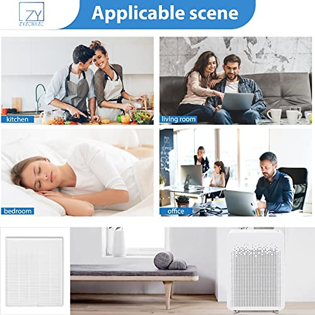 4 Pack C545 Replacement HEPA Filter Compatible with Winix C545 , Ture HPEA Filter S Only, Part number 1712-0096-00
