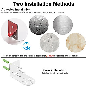 UYODM 2Pack Adhesive Metal Wall Mount Bracket Compatible with Google Nest Cam Outdoor or Indoor, Battery - 2nd Generation, VHB Stick On,No Drilling Mounting Get The Best View,Two Ways Installation