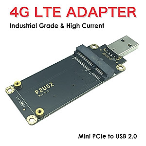 EXVIST 4G LTE Industrial Mini PCIe to USB Adapter W/SIM Card Slot for WWAN/LTE 3G/4G Module Applicable for M2M & IoT Applications Like Raspberry Pi Industrial Router IP Camera Digital Signage etc.