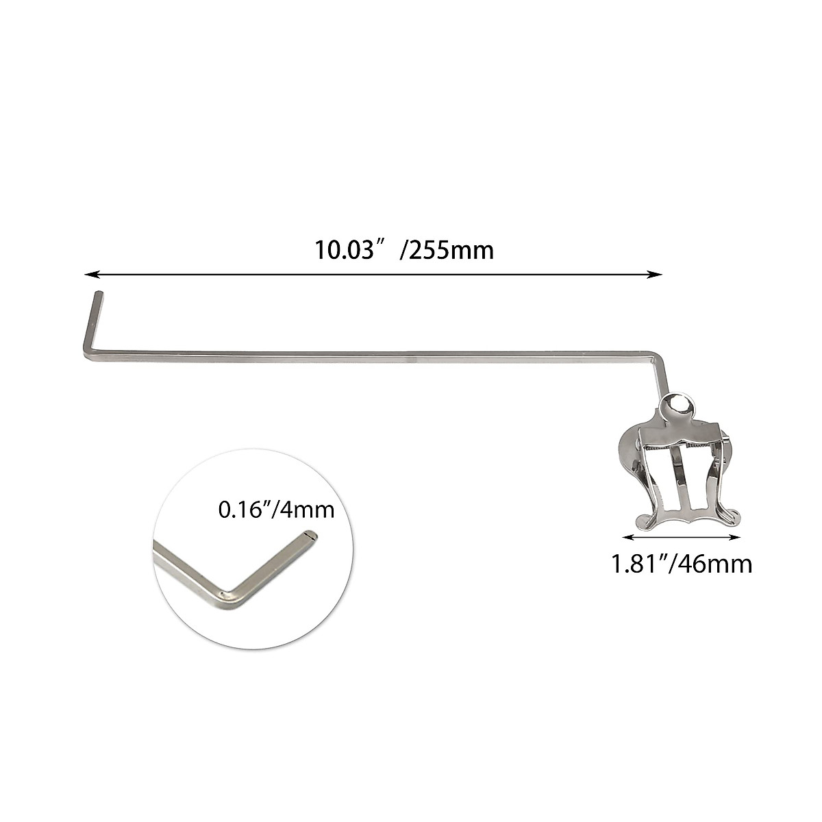 Bstinay 3/4 Vertical Keys Euphonium Marching Clamp-On Silver Music Sheet Clip Music Sheet Clip Replacement for Bass Saxophone