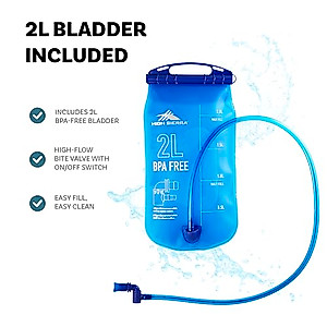 High Sierra Hydrahike 2.0 Hydration Backpack with 2L Reservoir, for Hiking, Biking, Camping, Traveling, Silver, 16L