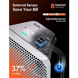 Ballu Convection Panel Space Heater,1500W Whole Room Heater for Indoor Use Large Room with Program Thermostat,Wifi App,Remote,Portable Standing Wall Mount Electric Space Heater Indoor,Work with Alexa