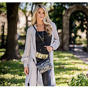 STS Ranchwear Women's Casual Everyday Multifunctional Santana Collection Grace Crossbody Purse Bag with Adjustable Strap, Gray