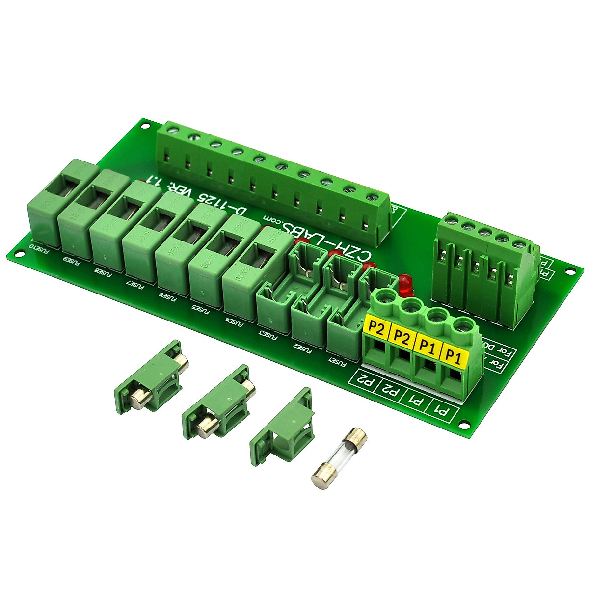 Electronics-Salon Panel Mount 10 Position Power Distribution Fuse Module Board, for AC/DC 5~48V
