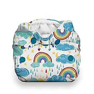 Thirsties Newborn All in One Reusable Cloth Diaper, Snap Closure, Rainbow (5-14 lbs)