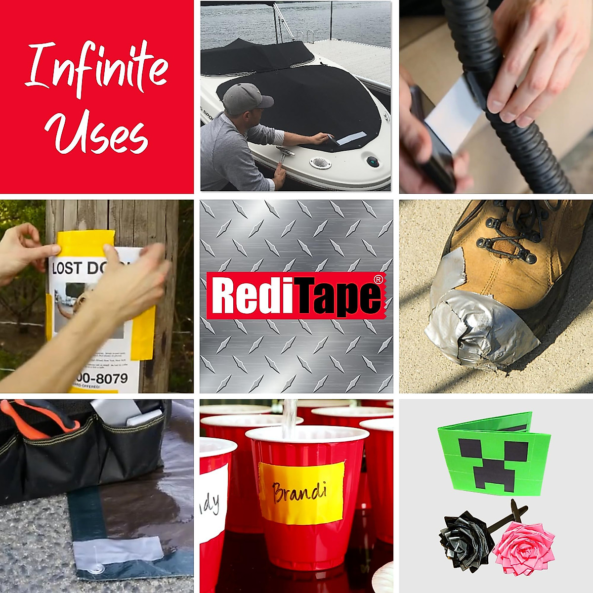 RediTape Travel Size Silver Duct Tape 2-Pack - Pocket Size Flat Thin Mini Roll - for Repairs Outdoors Emergency Crafts - 1.88 inch x 5 Yards per Pack