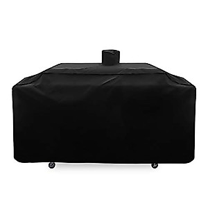 SunPatio Outdoor Heavy Duty Waterproof Grill Cover Compatible for Smoke Hollow Pit Boss Gas/Charcoal Grill and More, UV Resistant Barbecue 79 Inch Cover with Sealed Seam, All Weather Protection, Black