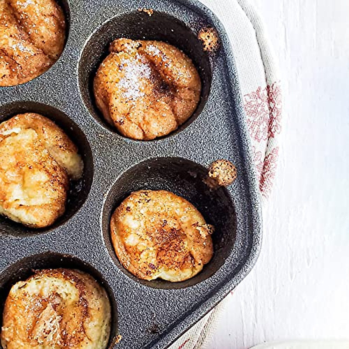 WUWEOT Nonstick Aebleskiver Pan, Cast Iron Takoyaki Griddle Stuffed Pancake Maker for Making Munk, Pancake Balls, Poffertjes, Puffs, Takoyaki, Banh Khot, Thai Kanom Krok (Dark Gray)