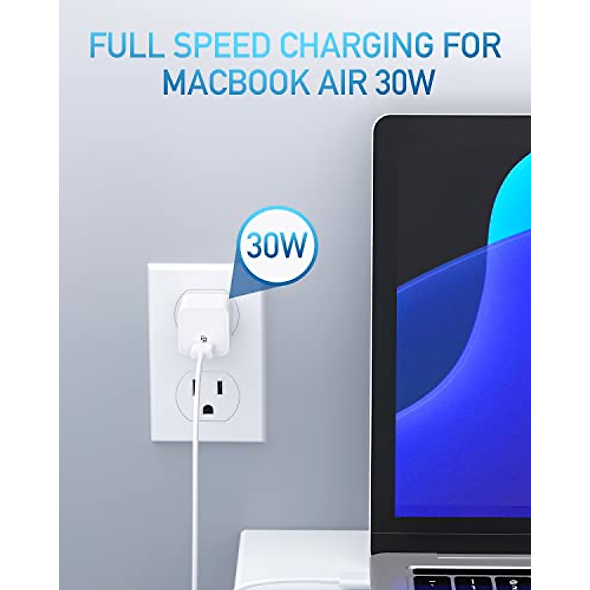 30W USB C Charger, EHO Mini GaN II USB C Wall Charger, Compact PPS Fast Charger Power Adapter Compatible with iPhone 12 13 Pro Max, MacBook Air, Galaxy S22/S21/S20, Note 20/10+, Pixel 6 Pro and More