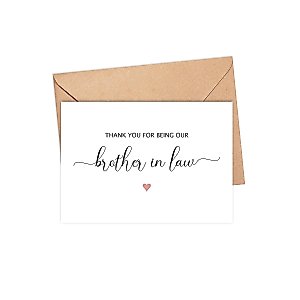 GreenStar Gifts Thank You For Being Our Brother-In-Law Card - Brother-In-Law Thank You Card - Bridal Party Wedding Card - Brother-In-Law Appreciation Card - Funny Wedding Party Card