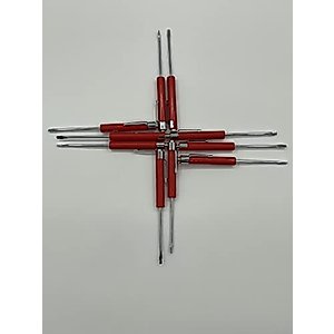 COLIBROX (10) TEN Snap on Pocket Screwdriver, Flat Tip Screwdrivers, RED ~ Magnetic .NEW. R86855
