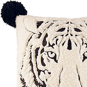Betsey Johnson Throw Pillow Cozy Bedding with Zipper Closure, Stylish Home Decor, 1 Count (Pack of 1), Betsey's Tiger Black