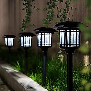 GIGALUMI Solar Path Lights 8 Pack, Solar Powered Garden Lights Outdoor, Bright Solar Yard Lights Waterproof for Landscape, Lawn, Pathway, Walkway and Driveway (Cold White)