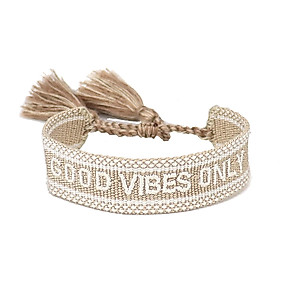 COLORFUL BLING Adjustable Handmade Braided Knitted Rope Wrap Bracelet Tassel Fringe Hope Wish Cuff Bracelet Wristband Jewelry for Women Men Unisex Spirit Jewelry-vibes