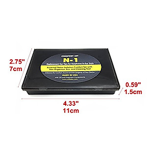 NICKSTON N-1 Assorted Ear Tips Set Compatible with in Ear Earphones with 2.0mm to 3.5mm Nozzle Attachment - Replacement Adapters Gels Buds with Box Organizer and Cleaning Tool