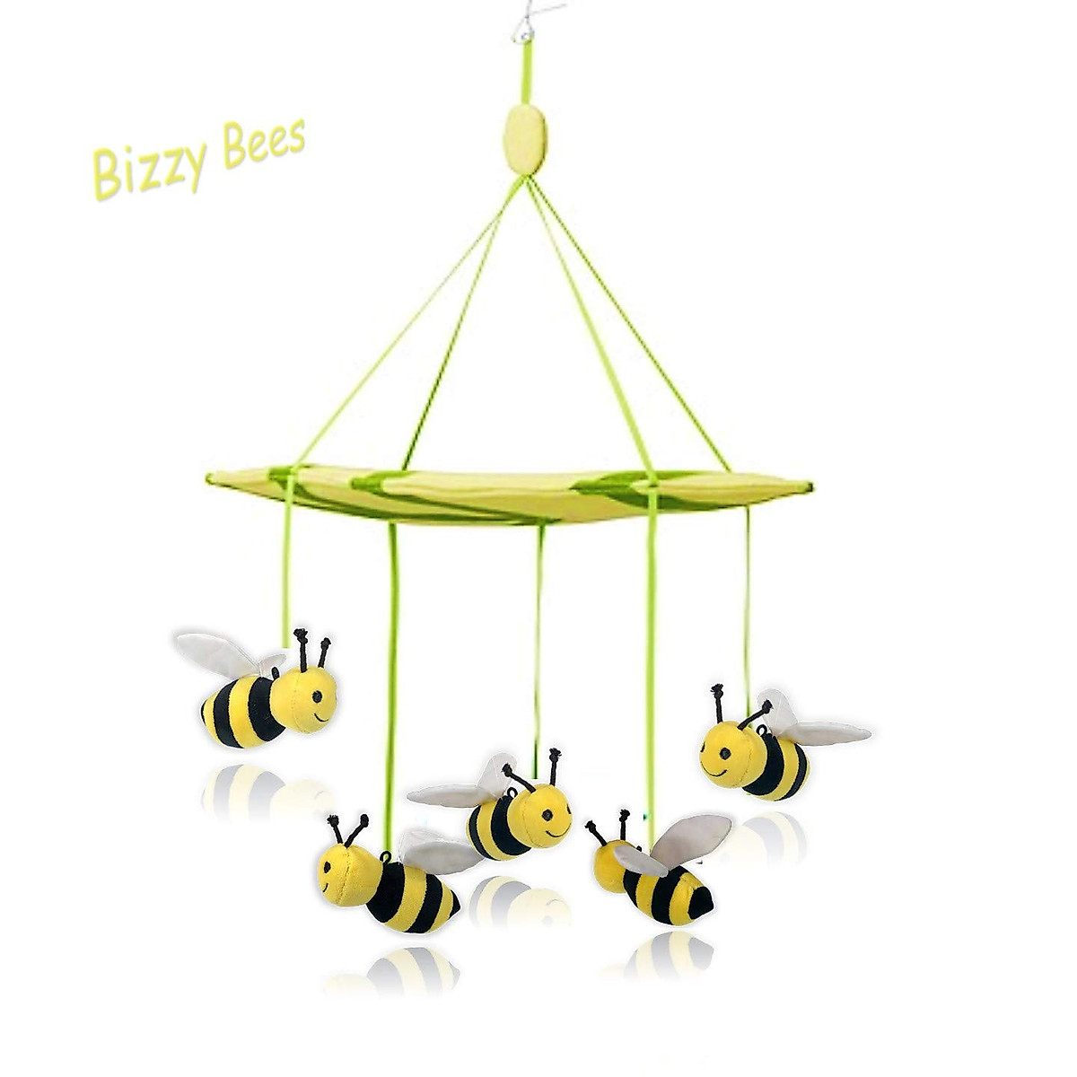 Set of 5 Realistic-Looking Toy Plush Soft Stuffed 5" Honey Bees with Crinkle Wings