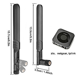 10dBi SMA 4G LTE Antenna, Network Antenna Cellular Antenna with SMA Male Connector, WiFi Aerial Router Antenna for Modem CPE Router Hotspot Wireless Network Card Outdoor Security Camera-2 Packs
