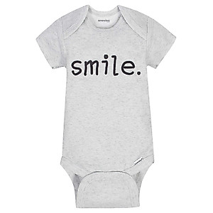 Onesies Brand Unisex Baby 8-Pack Short Sleeve Mix & Match Bodysuits, Play Smile & Hug Neutrals, 3-6 Months