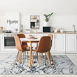 LUXE WEAVERS Marble Effect Abstract Blue 6x9 Area Rug