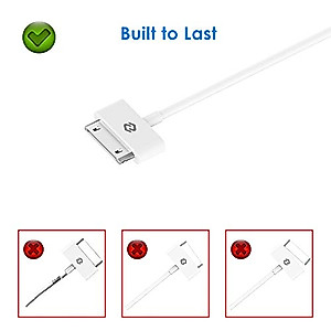 JETech USB Sync and Charging Cable Compatible iPhone 4/4s, iPhone 3G/3GS, iPad 1/2/3, iPod, 3.3 Feet, 2-Pack