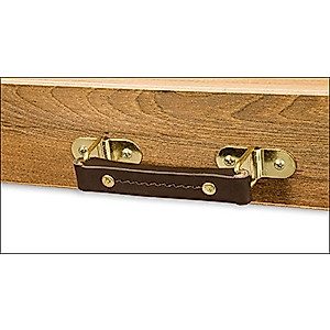 Creative Mark Capri Deluxe Wood Artist Paint Box - Storage for Art Supplies, Paints, Mediums, Brushes, Compartment Storage, Lightweight, Travel - [Oil-Stained - Natural Finish]