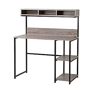 Signature Design by Ashley Daylicrew Computer Desk with Hutch, Storage, Natural Reclaimed Wood