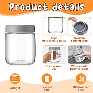 Hushee 12 Pcs 16 oz Overnight Oats Containers with Lids Wide Mouth Mason Jars Leak Proof Yogurt Containers with Lids Meal Containers for Parfait Fruit Salad Dressing Beans Sugar Storage Supplies