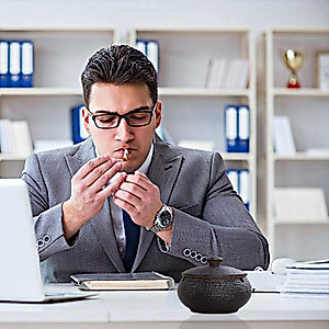 2 Pack Cigarettes Ashtrays with Lid Windproof for Indoor Outdoor, Ceramic Ashtray Built in 3 Cigar Holders,Smoking Ash Tray Decor Home, Desktop, Office,Table, Patio, Bar, KTV, Father/Men/Smokers Gifts