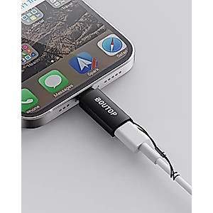 [Apple MFi Certified] USB C to Lightning Adapter Support 18W PD Fast Charging Compatible with iPhone iPad iPod (1 Pack Black)
