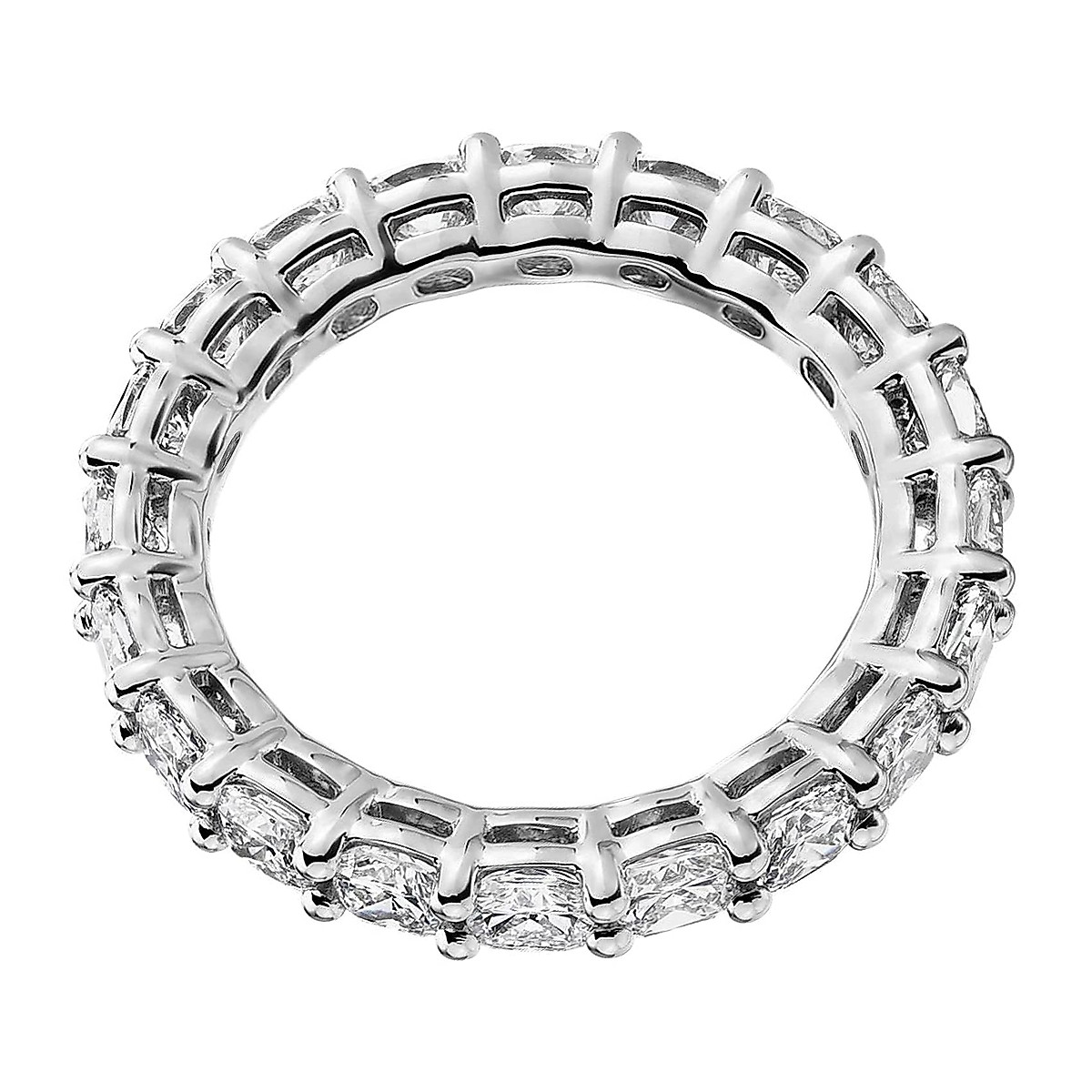 PAVOI 14K White Gold Plated Rings Cubic Zirconia Love Ring | 3mm Stackable Rings for Women | White Gold Rings for Women Size 8