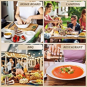 Copper Salt and Pepper Shakers Set, 5 oz Glass Bottom Salt Shaker with Stainless Steel Lid Modern Farmhouse Kitchen Decor and Accessories for Restaurant, Wedding, Housewarming Gifts (Copper)