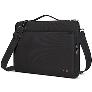 DOMISO 15.6 Inch Laptop Bag Cover Waterproof Notebook Shockproof Sleeve Case Shoulder Bag Protective Cover for 15.6" HP 15/ThinkPad E575/Dell/Lenovo IdeaPad S510/Dell XPS 15,Black