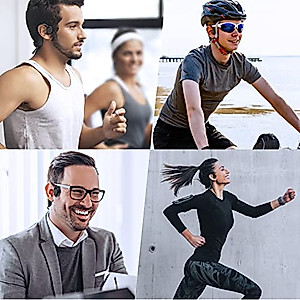 VIDONN Open Ear Headphones, Bluetooth Headset with Microphone, Beyond Bone Conduction- IPX6 Waterproof Sport Headset for Running, Cycling, Hiking, Driving (Black)