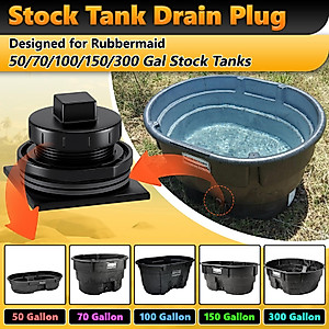 Stock Tank Drain Plug Fit for rubbermaid Commercial 50 70 100 150 300 Gallon Stock Tanks, Stock Tank Plug Fit for rubbermaid Stock Tank Five Year Free Replacement