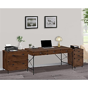 Saint Birch Bombay 2-Drawer Modern Wood Lateral File Cabinet, Legal & Letter Size, Walnut Brown