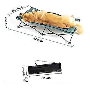 maxpama Folding Outdoor Raised Elevated Cooling Dog Cot Beds for Large Dogs, Camping Portable Pet Beds Durable and Breathable Travel Sleeping Cot with 47 Inches Long, Indoor or Outdoor Use