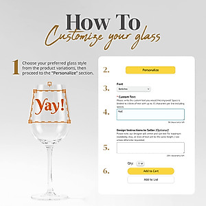 Personalized Wine Glass Engraved with Your Custom Text - Customized Gifts, Unique Birthday Gift, Bridesmaid Gift, Custom Gifts for Women or Men (17oz Stemmed)