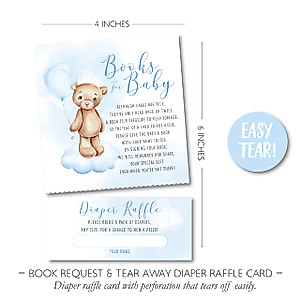 Your Main Event Prints Bear Baby Shower Invitations with Book Request and Diaper Raffle Card, We Can Bearly Wait Teddy, Forest Animal, Baby Sprinkle, 20 Fill in Invites