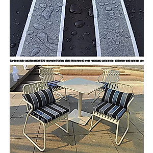 Outdoor Patio Cushions17"X 17"black White grey stripes Waterproof Garden Lawn Patio Furniture Chair Cushions Set of 4 thicken High Density Sponge Filling for Patio Outdoor Furniture decorative cushion