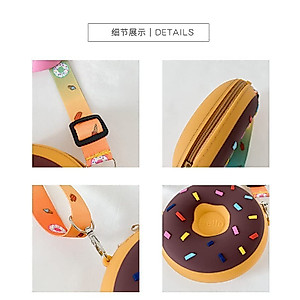 Fairycore Cute Donut Purse Kawaii Silicone Crossbody Bags Mini Beach Bag Satchel Aesthics Trendy Coin Purse (Pink)