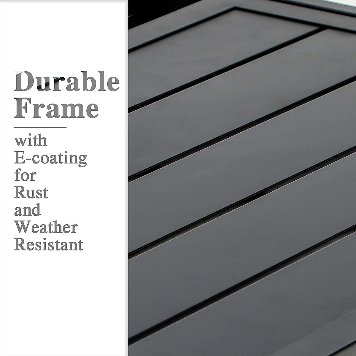 PHI VILLA Patio Dining Set 7 Pcs 1 Extendable Dining Table and 6 Swivel Chairs Support 300 lbs for Outdoor Backyard Bistro Furniture Set with Cushion