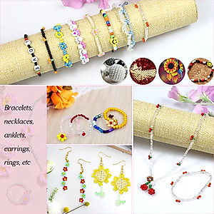 BIBOKLTIY 114 Colors Glass Seed Beads Bracelet Making Kit, 28500pcs 3mm Seed Beads Jewelry Making Kit with Alphabet Letter Beads and String, Glass Beads Kit for Bracelets DIY Art Craft