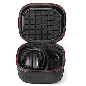 Hard Travel Carrying Case for Howard Leight Honeywell Impact Sport Sound Amplification Electronic Shooting Earmuff and Genesis Sharp-Shooter Shooting Glasses. (Case Only!)-Black